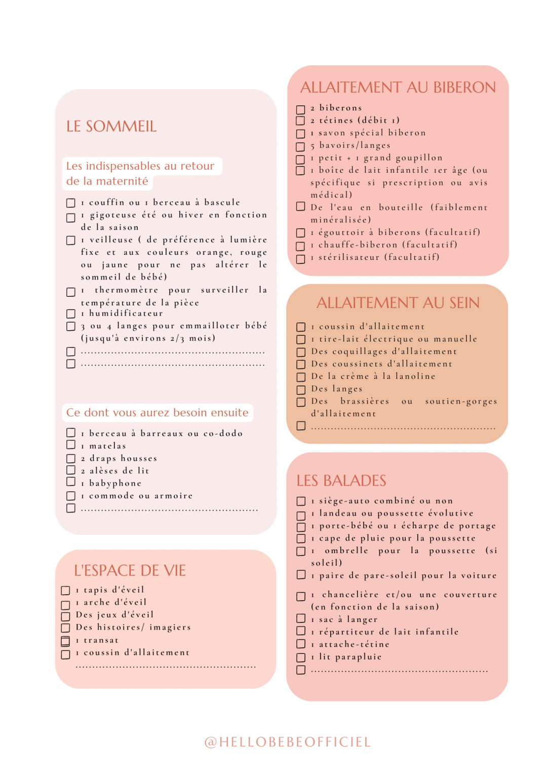 La liste d'achat bébé pour préparer son arrivée - Hello Bébé